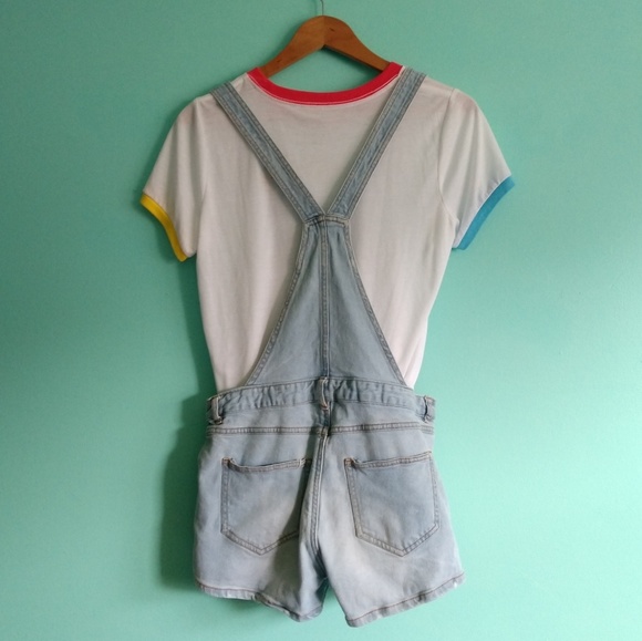 Love Tree | Bottoms | Love Tree Denim Overall Shorts M Pixar Tee | Poshmark